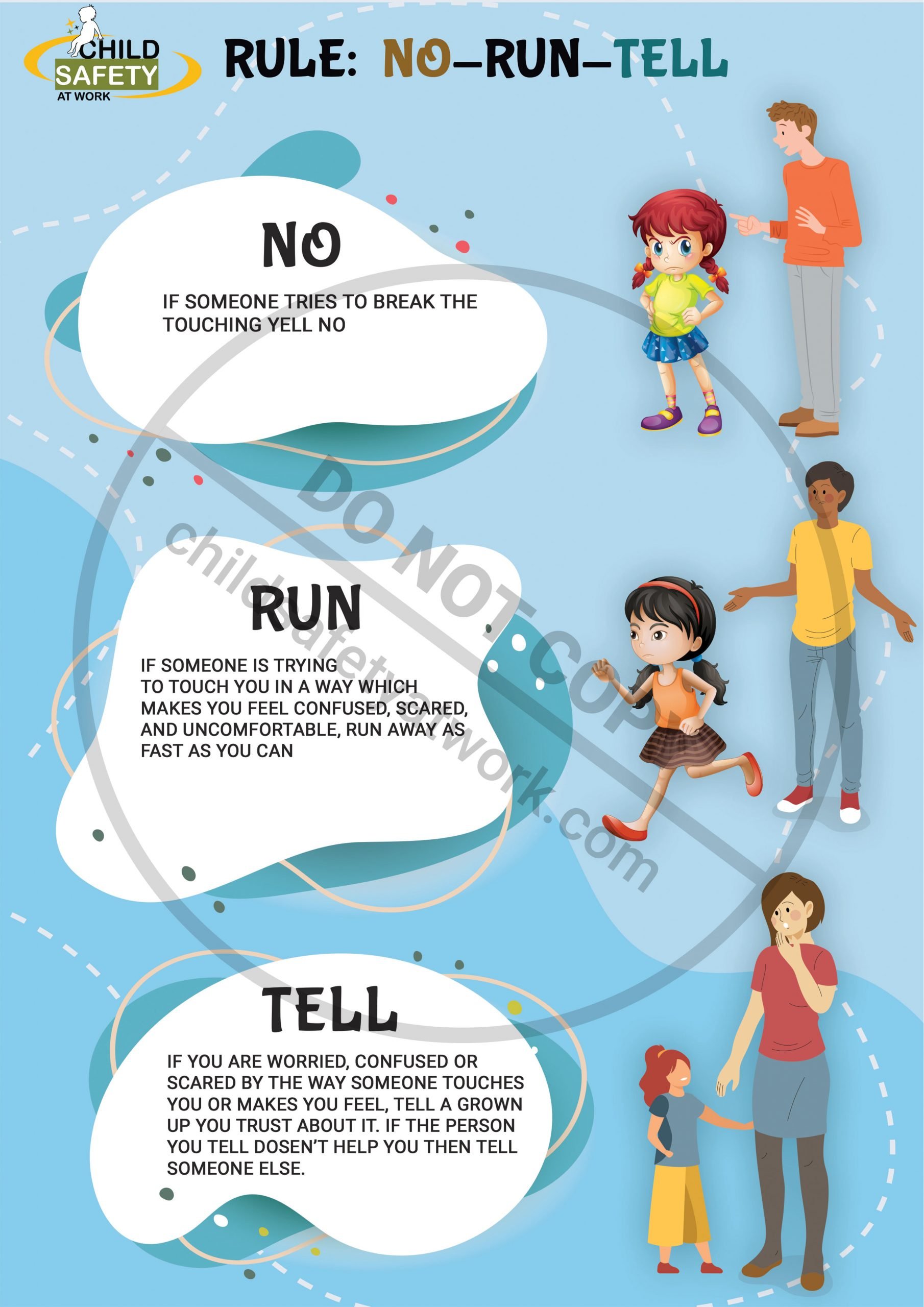 Rule: No-Run-Tell Poster - Child Safety at Work